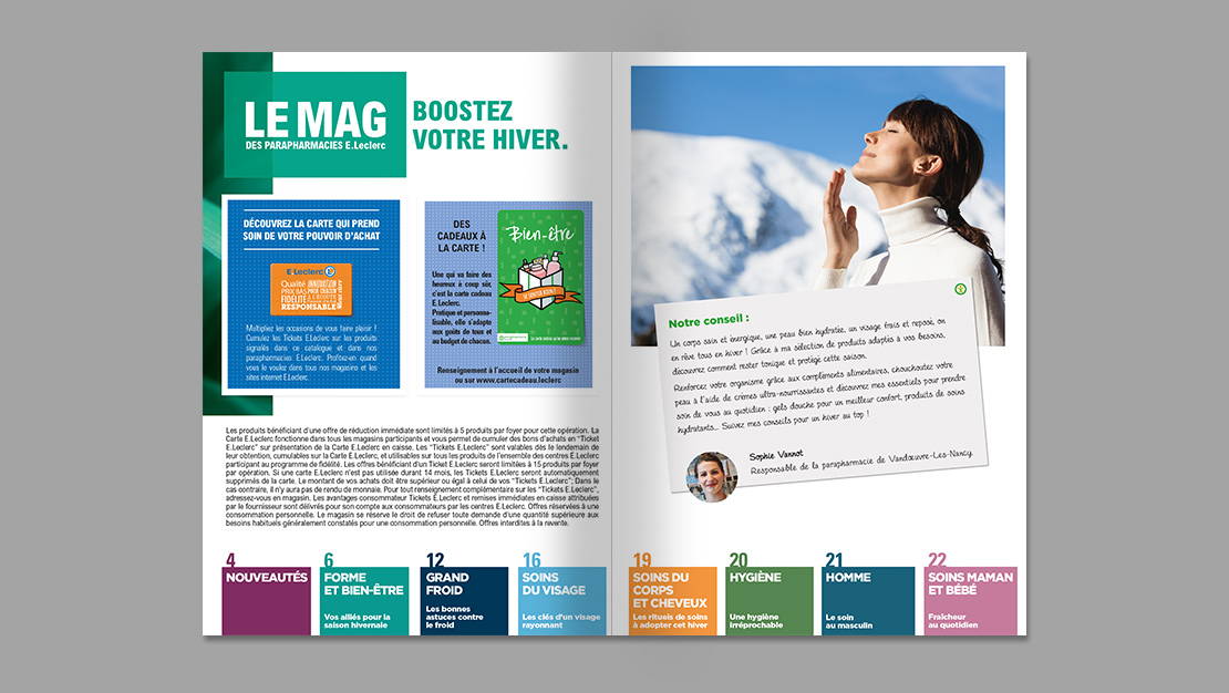 Catalogues, PLV, affichage pour le GALEC - E.Leclerc